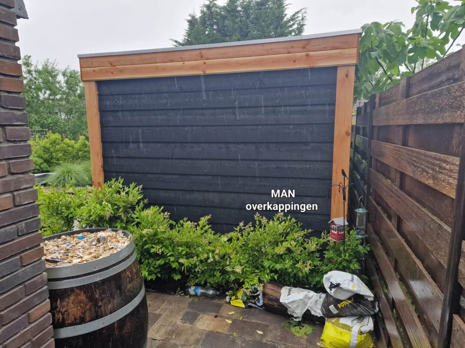 Douglas overkapping 4x3 plat dak - MAN Overkappingen